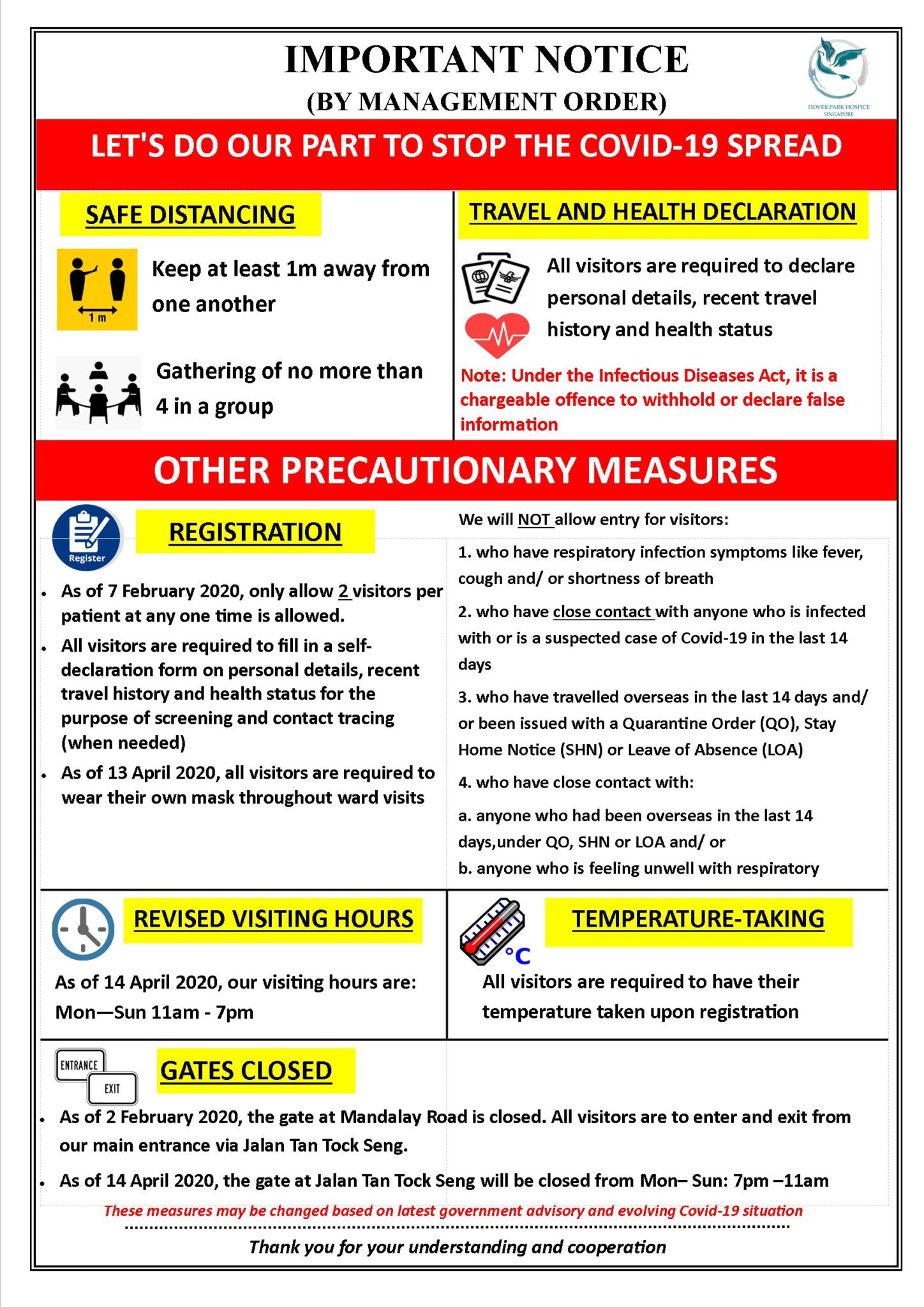 visitor notice -14April 2020- Eng-final-1.30pm | Dover Park